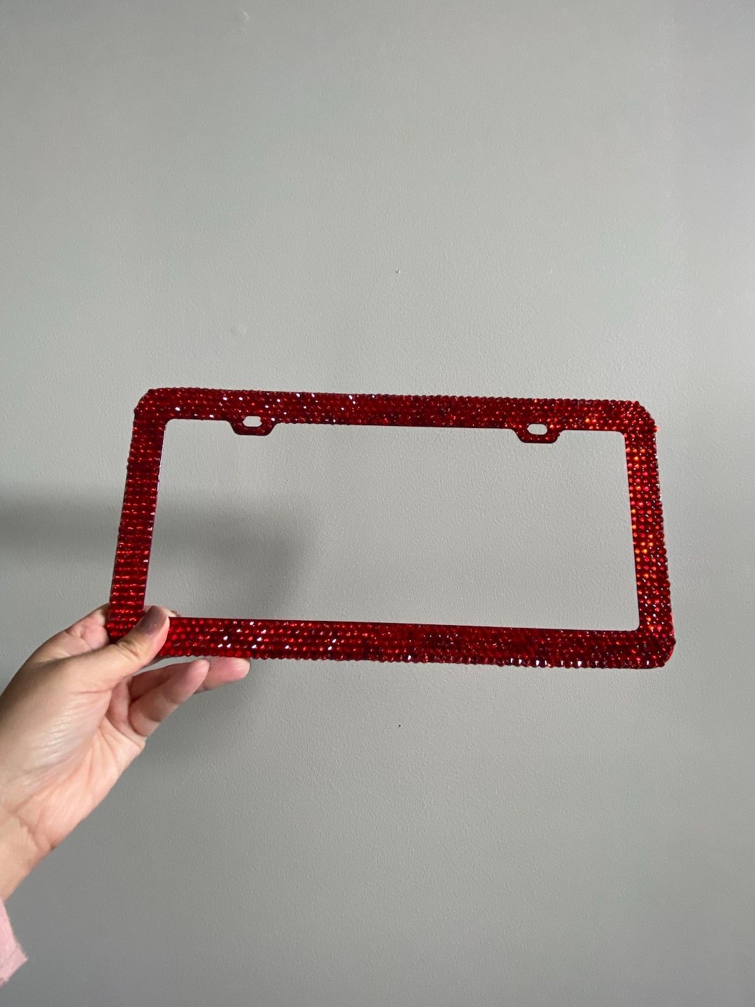 Red Rhinestone License Plate Frame - Etsy