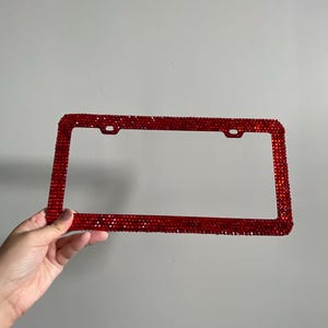 Red Rhinestone License Plate Frame - Etsy