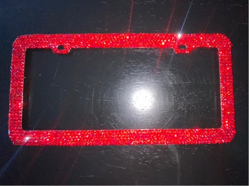 Red Rhinestone License Plate Frame - Etsy