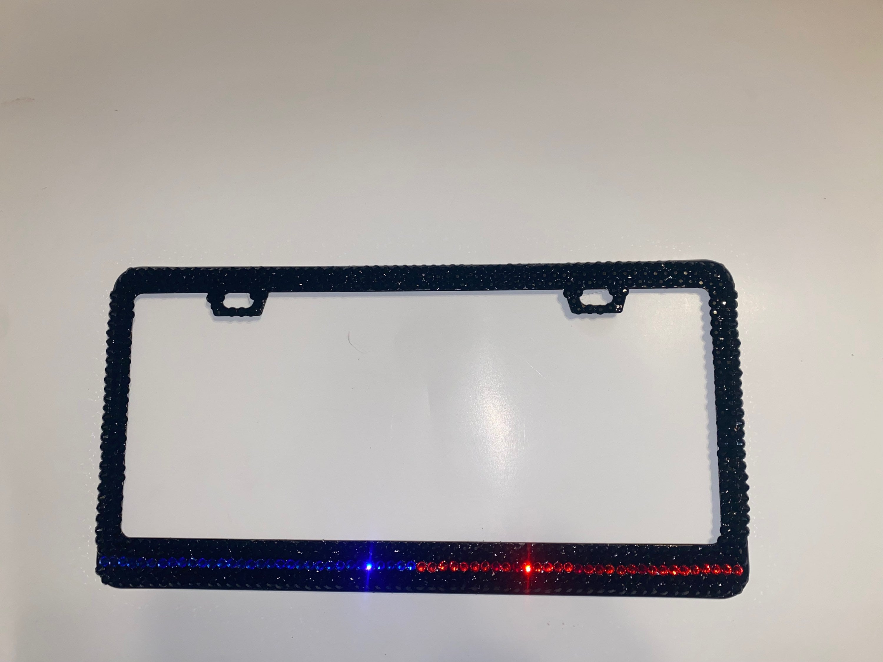 Swarovski Crystal Thin Blue Line License Plate Frame - Etsy