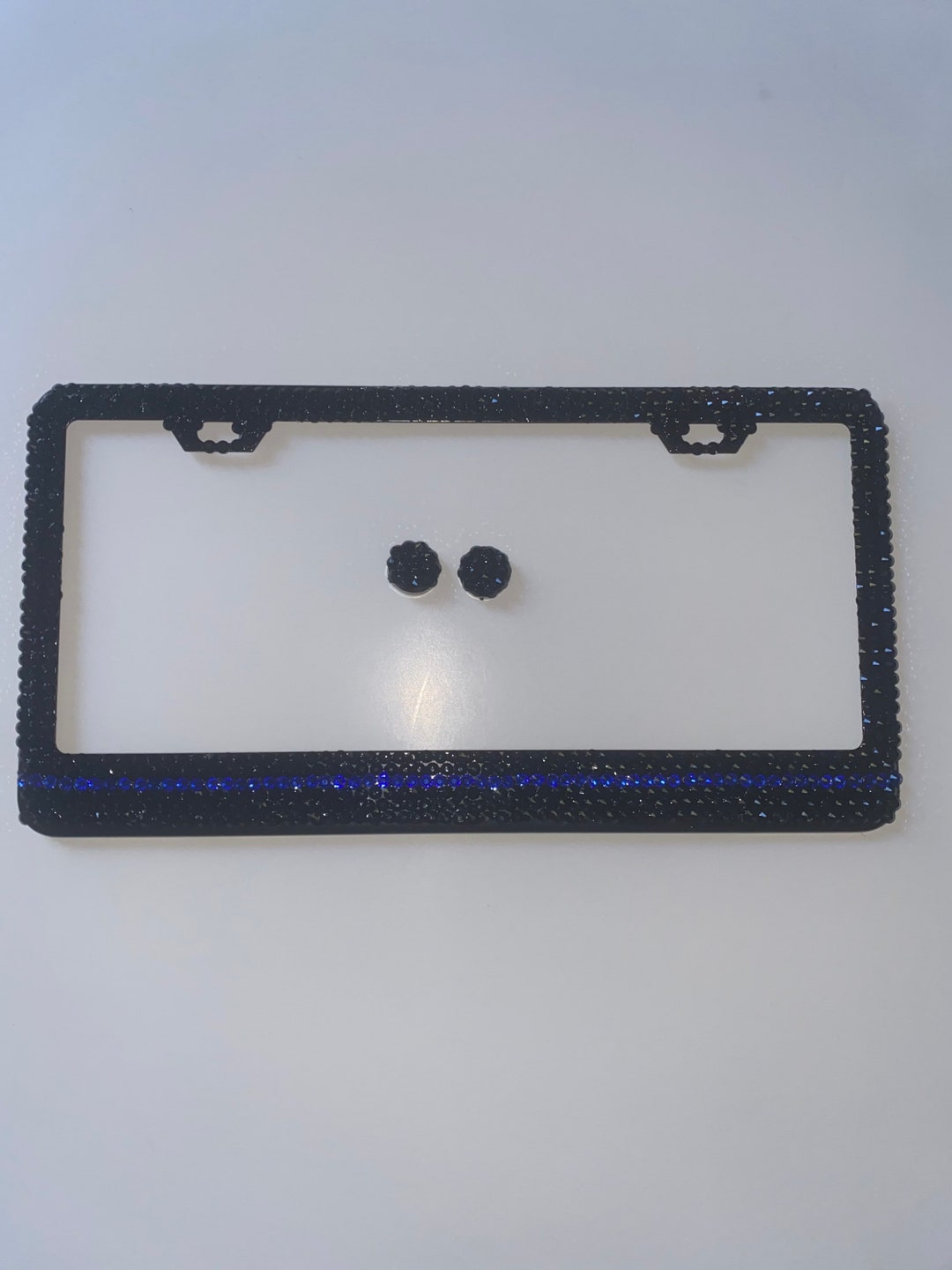 Swarovski Crystal Thin Blue Line License Plate Frame - Etsy