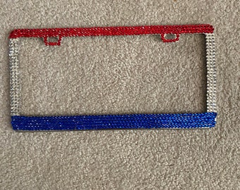 Crystal Thin Red Line License Plate Frame | Etsy