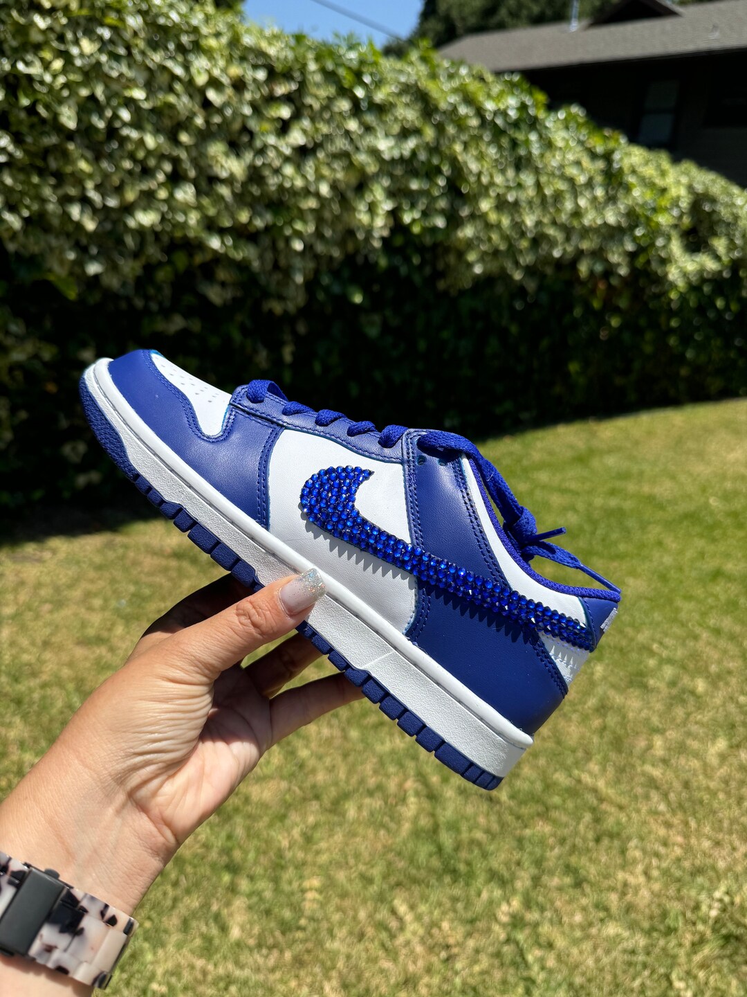 Blue Crystal Sequin Nike Dunk Low - Etsy