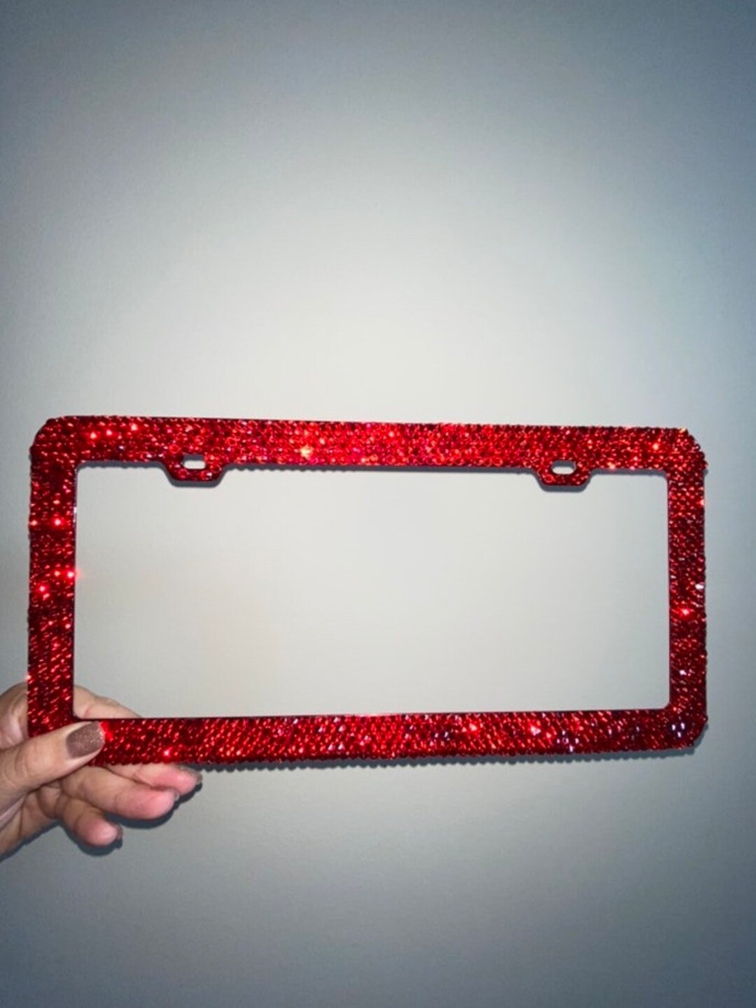 Red Rhinestone License Plate Frame - Etsy