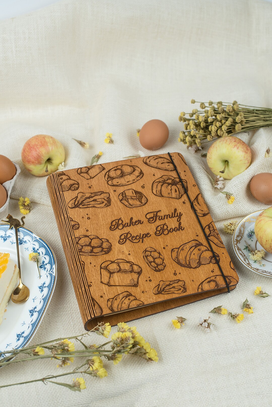 Personalized Wooden Recipe Binder Blank Recipe Book Custom Cookbook ...