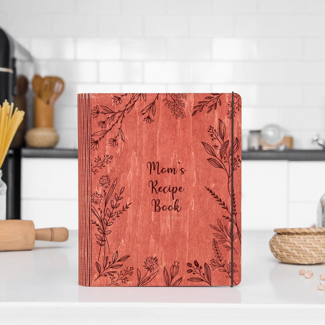 Recipe Book Binder – Custom Wooden Cookbook & Engraved Recipe Journal ...