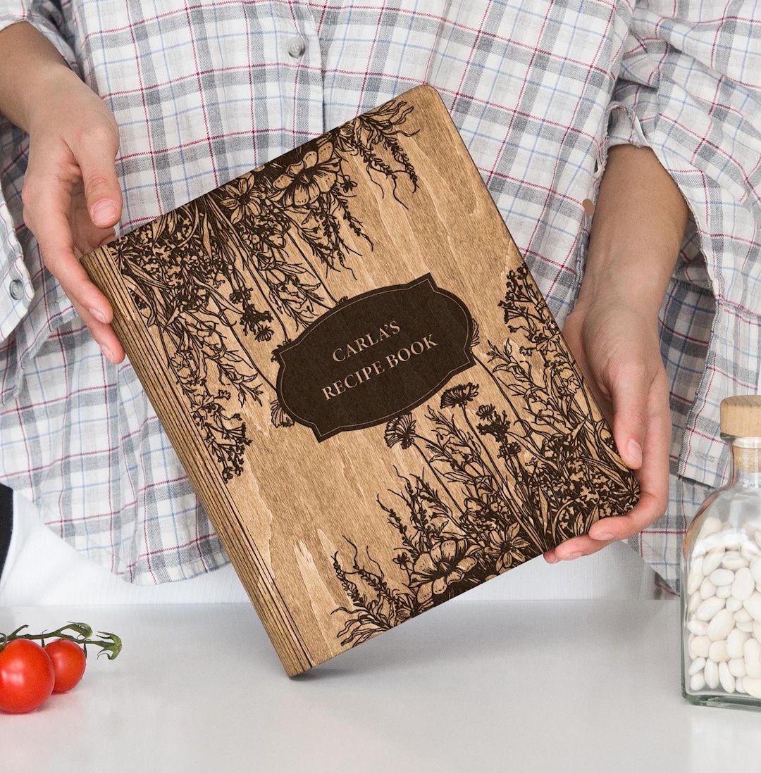 Custom Recipe Book, Wooden Personalized Recipe Journal, Recipe ...