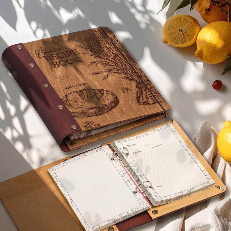 Custom Recipe Book Binder to Write in Own Recipes, Personalized Blank ...
