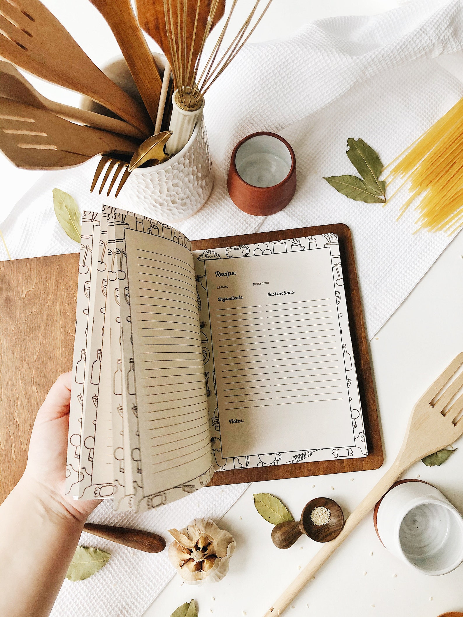 Personalized Wooden Recipe Binder Blank Recipe Book Custom Cookbook ...