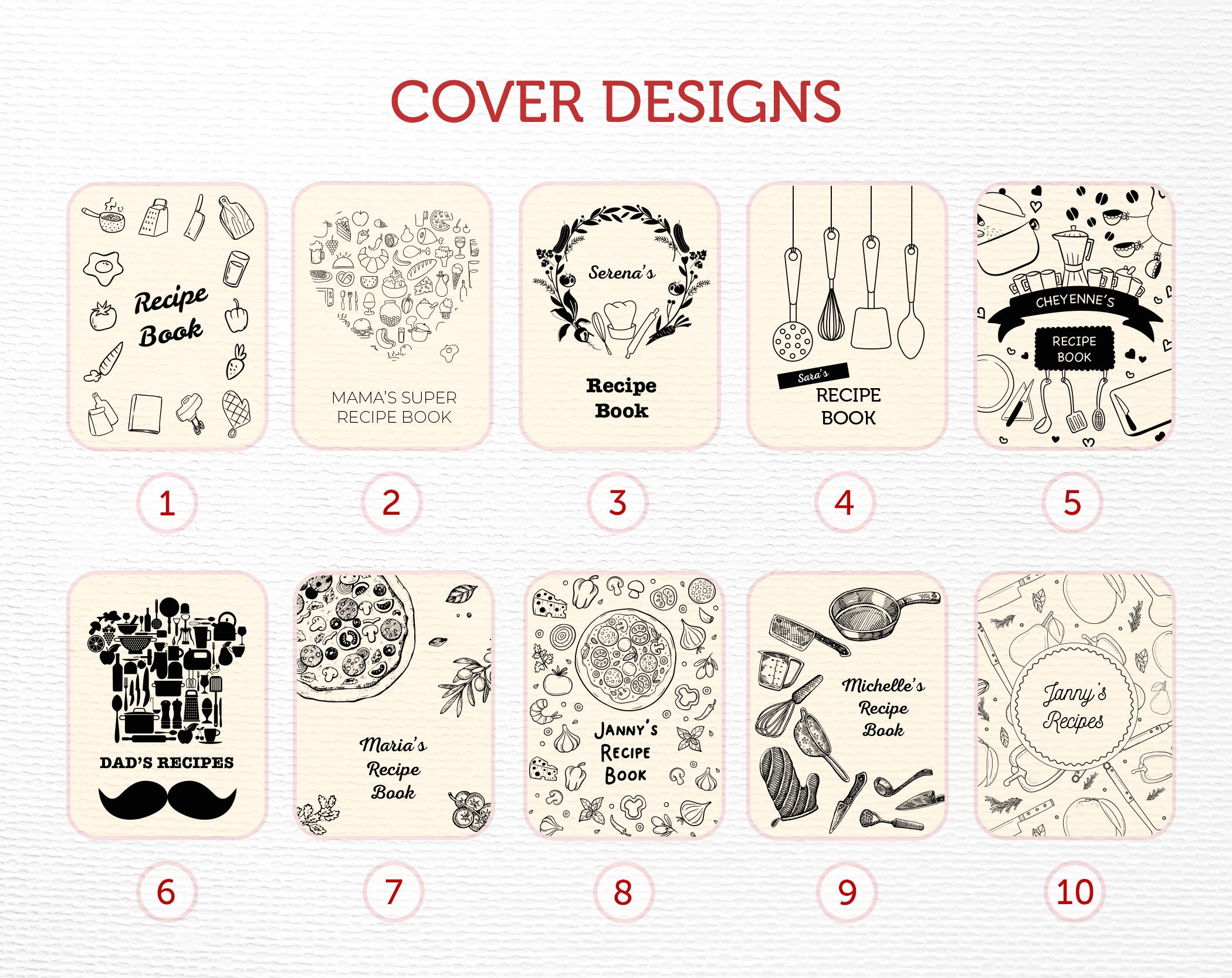 Custom Recipe Book Personalized Blank Recipe Binder Cookbook | Etsy