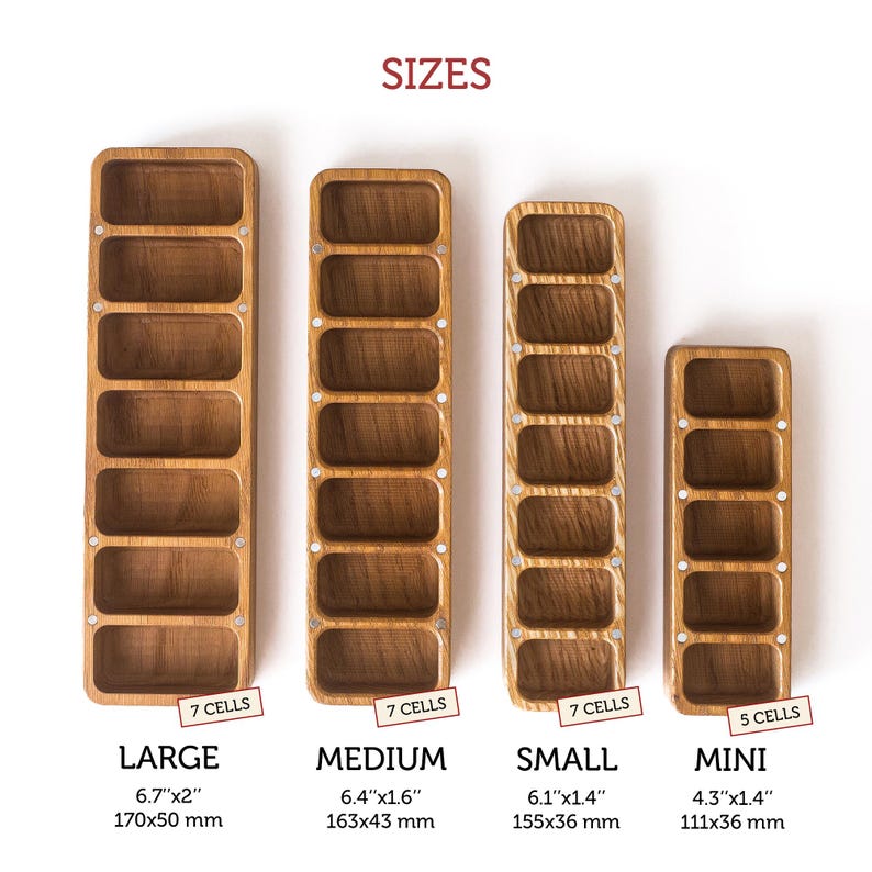 Cute Pill Box, Small Pill Organizer for Purse, Wooden 7-day Divided ...
