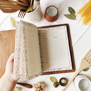Custom Recipe Book Wooden Cookbook Personalized Recipe Binder Kitchen ...