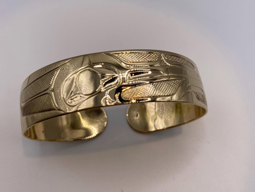 14 K Solid Gold Hand Forged, Hummingbird Vintage Bracelet by Bill Helin ...
