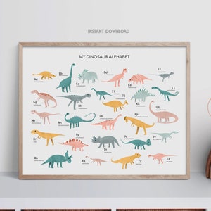 Home & Living Wall Hangings Wall Décor Printable Dinosaurs Boy Bedroom ...