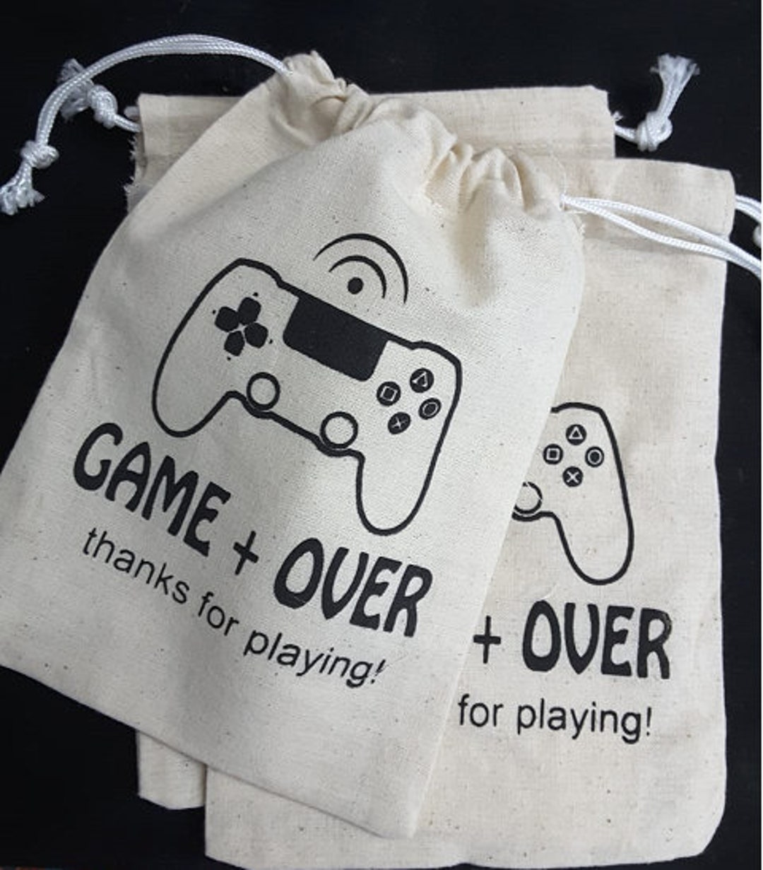 Game OVER BIRTHDAY Thank You Bags With Controller Video Game Thank You ...