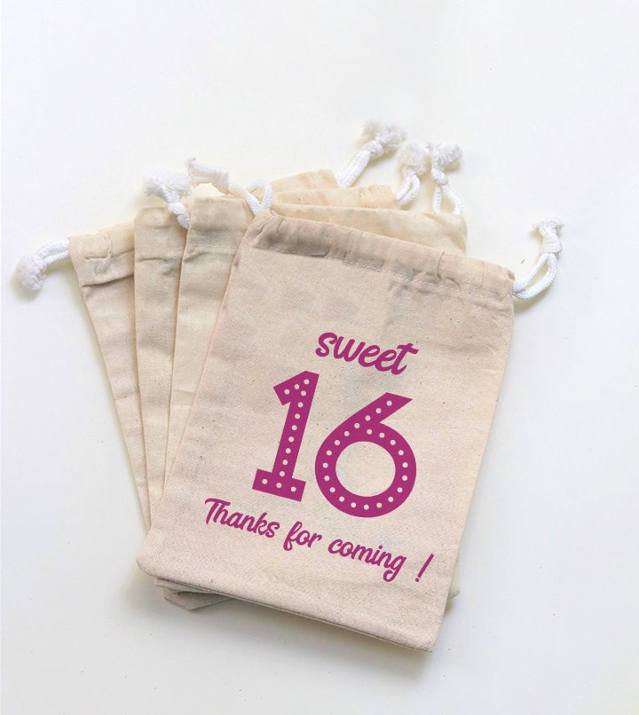 Sweet 16 Party Bags, Candy Bags, Sweet 16 Party, Birthday Bags - Etsy