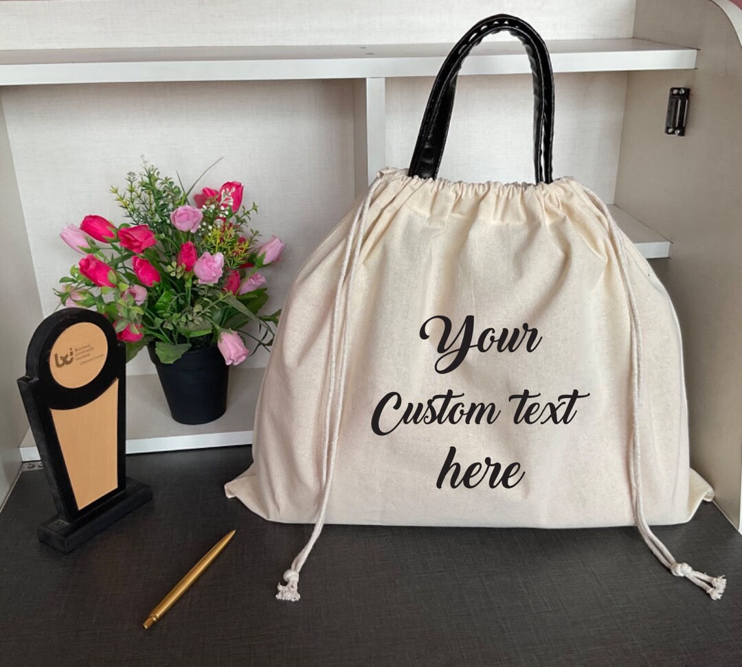 Natural Cotton Drawstring Bag, Ruffle Bag, Round Bottom Packaging Bag ...