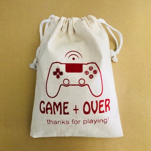 Set of 100 - Game Over Birthday Thank You Bags With Controller Design ...
