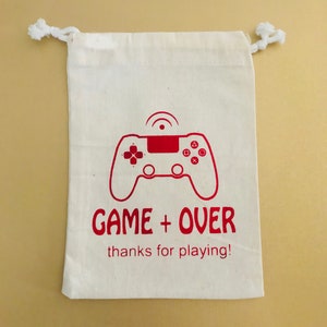 Game OVER BIRTHDAY Thank You Bags With Controller Video Game Thank You ...