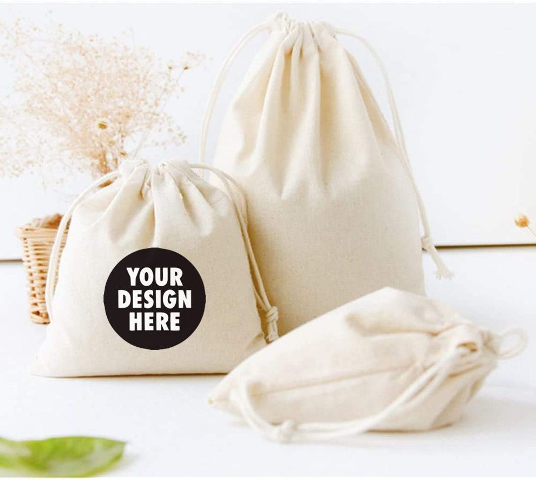 Personalized Logo Jewelry Packaging Pouch, Cotton Canvas Bags ...