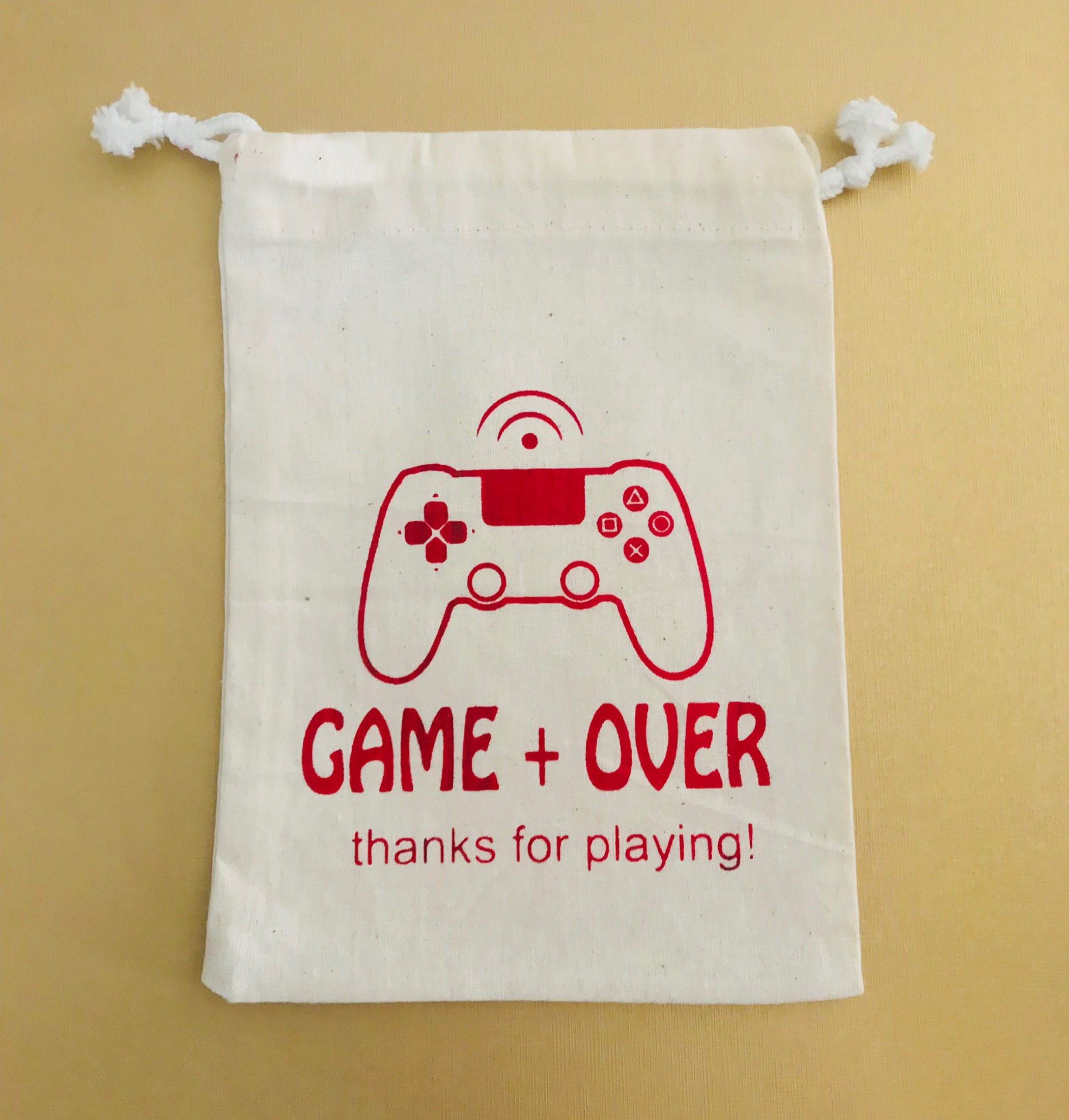 Set of 100 - Game Over Birthday Thank You Bags With Controller Design ...