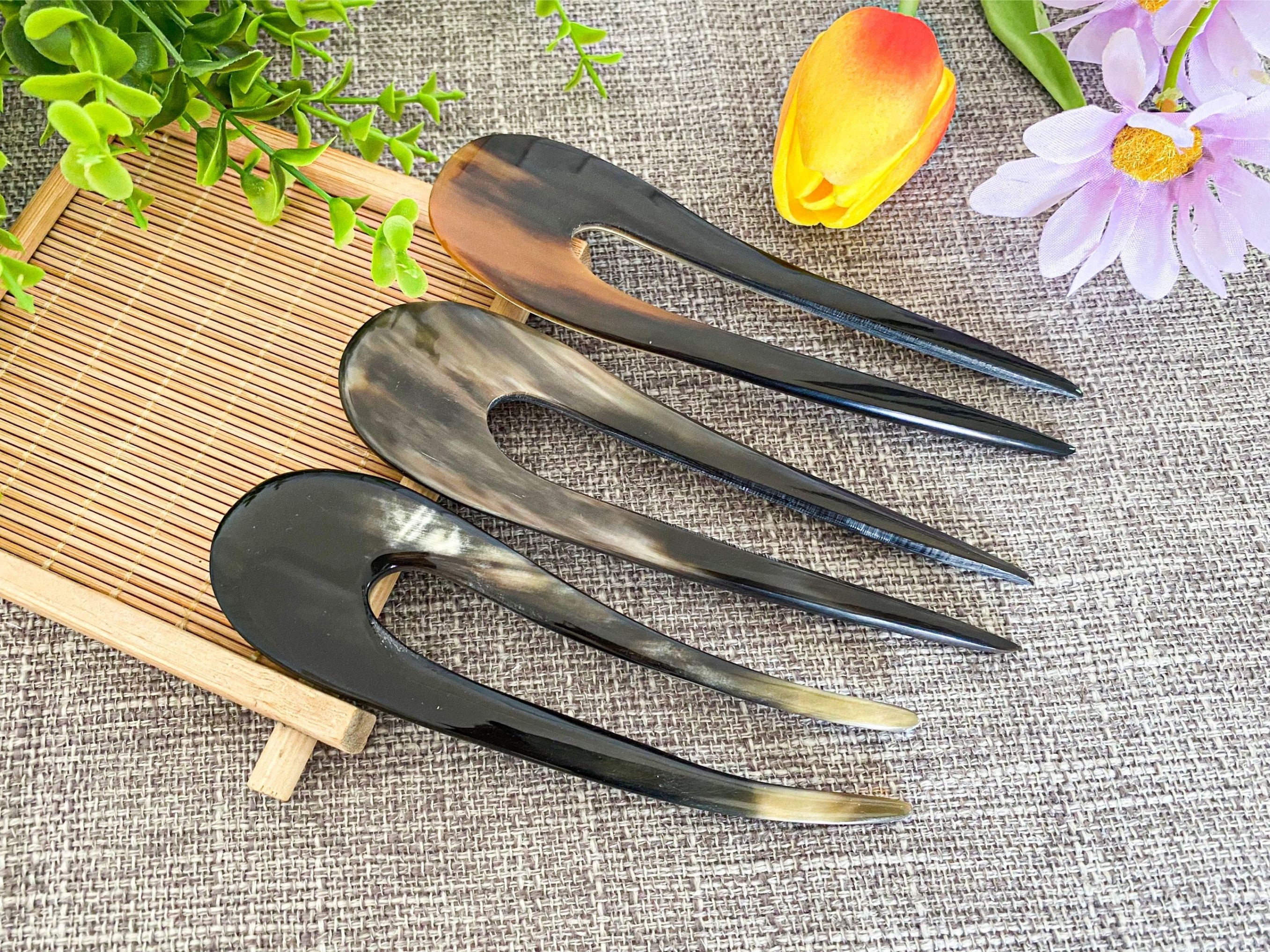 Buffalo Horn Hairpin Pin Stick SIMPLE Horn Carving Hair - Etsy