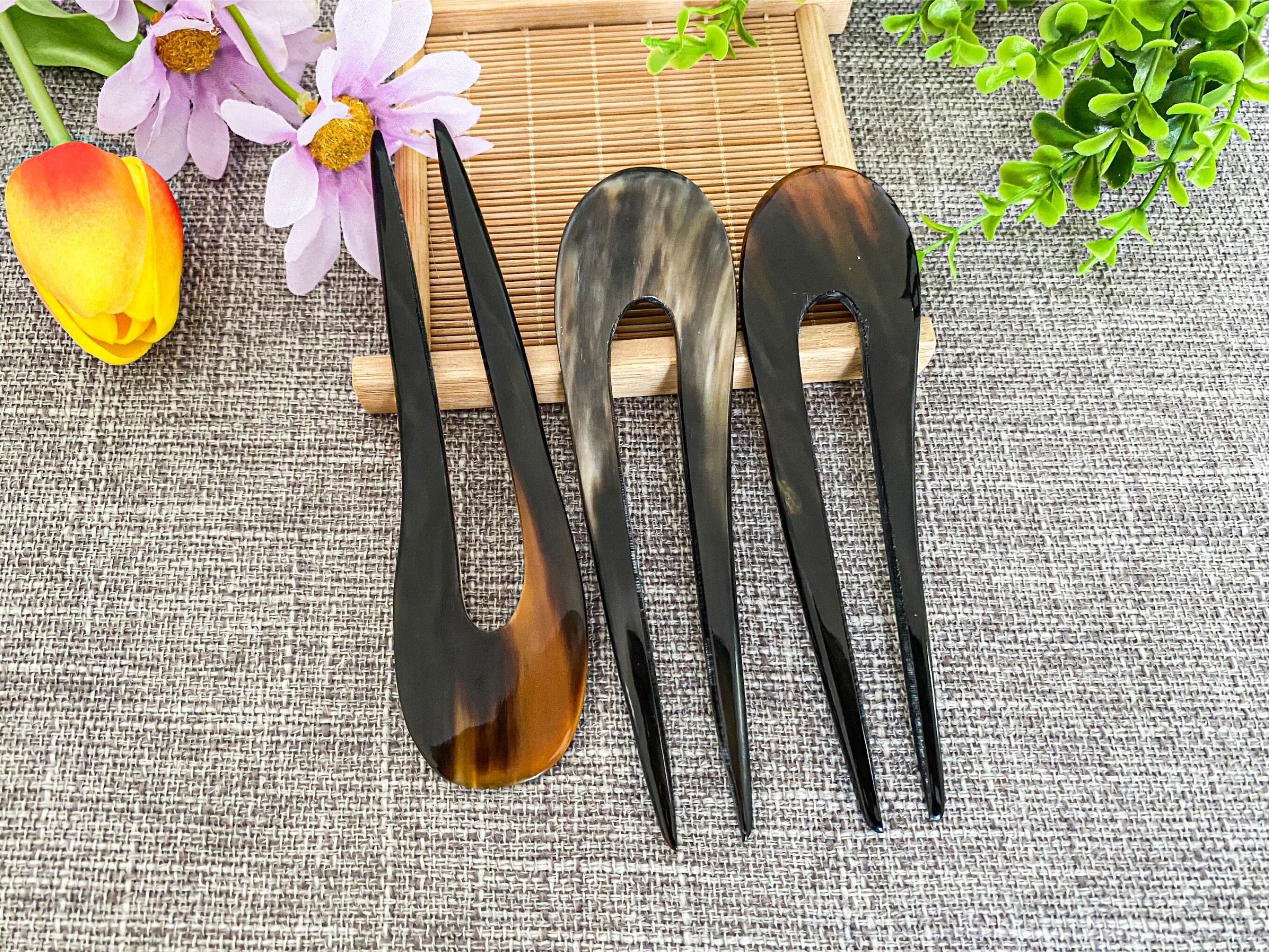 Buffalo Horn Hairpin Pin Stick SIMPLE Horn Carving Hair - Etsy