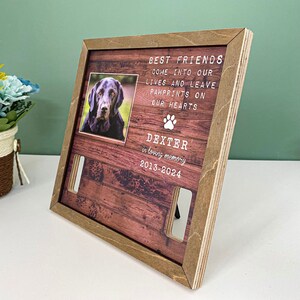 Memorial Pet Loss Frame - Dog or Cat, Puppy Memorial Wood Frame With ...