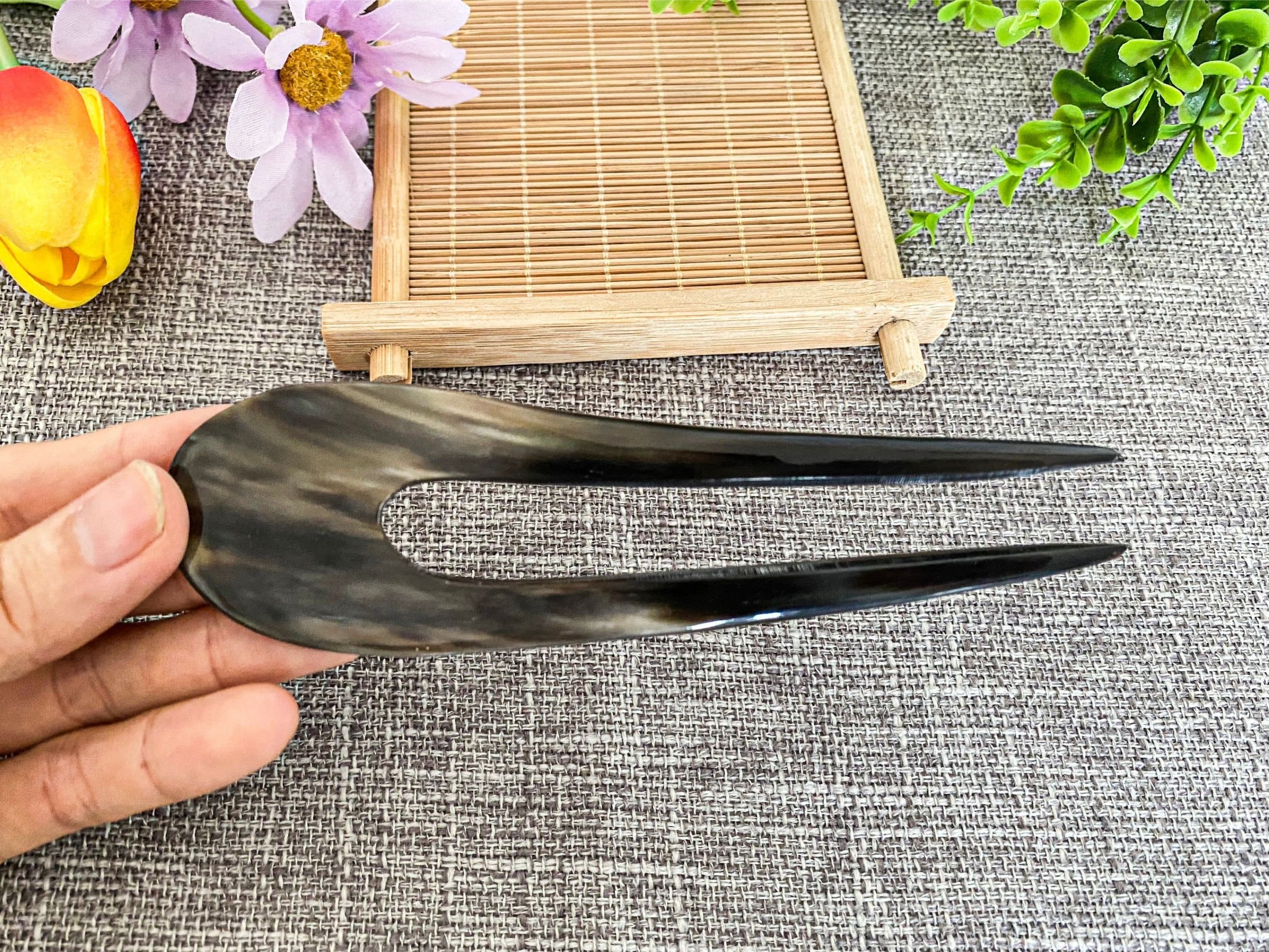 Buffalo Horn Hairpin Pin Stick SIMPLE Horn Carving Hair - Etsy