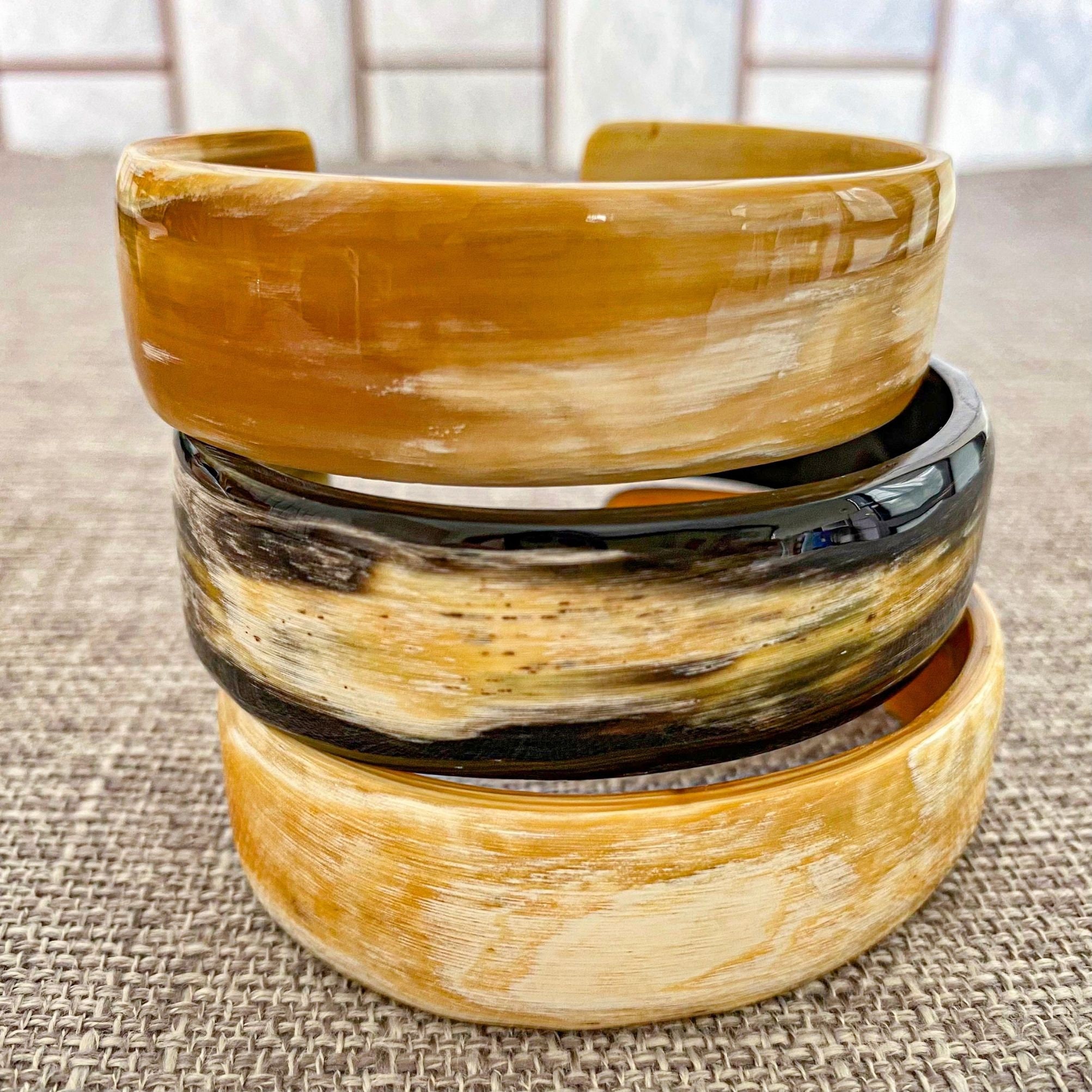 100% Handmade Natural Horn Cut Out Cuff 2cm Horn Cuff - Etsy