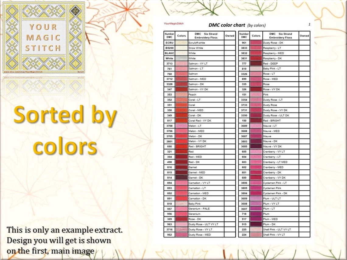 DMC Color Chart Floss Inventory Tracker digital PDF - Etsy