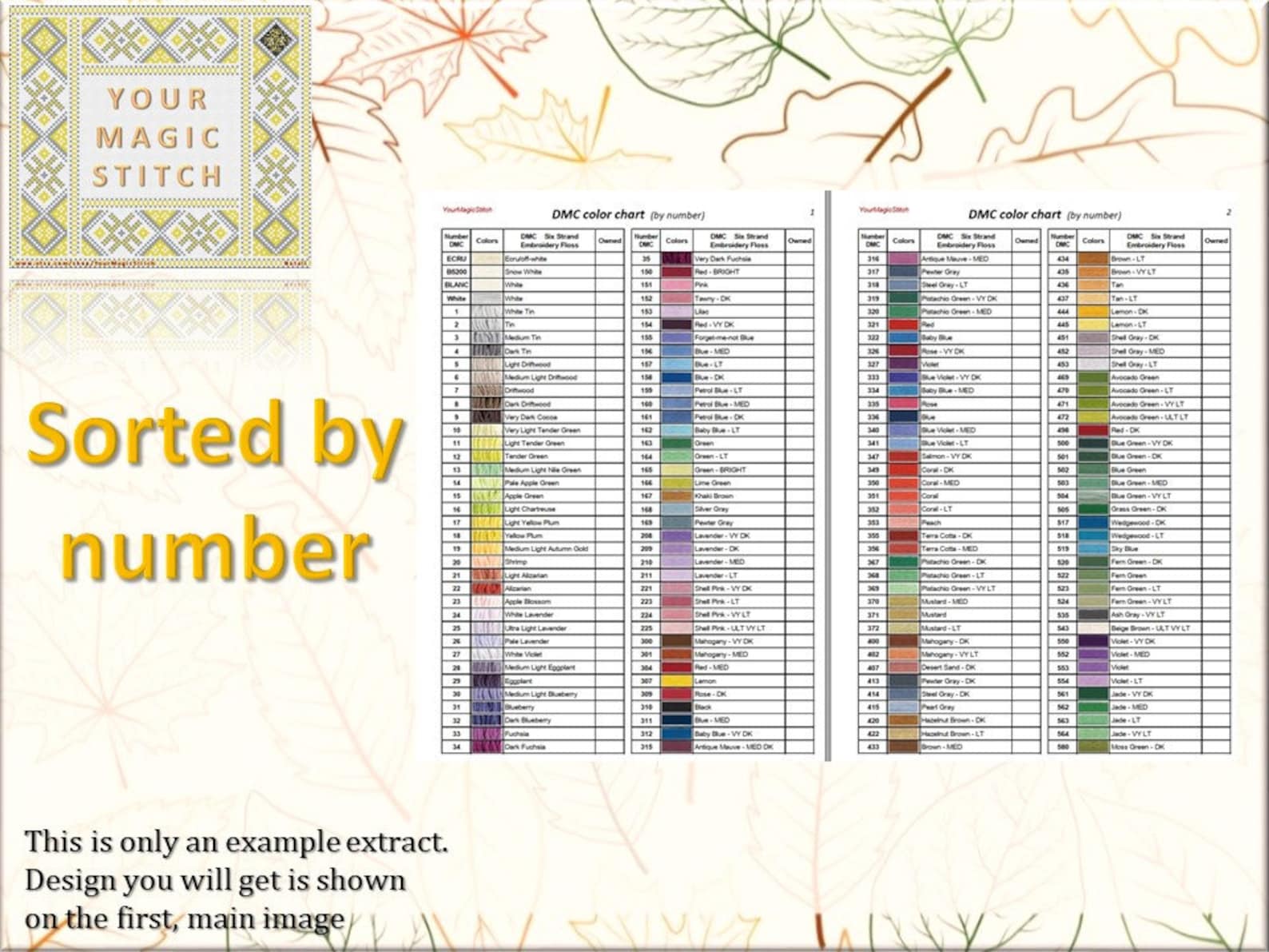 DMC Color Chart + Floss Inventory Tracker (digital PDF) - Etsy