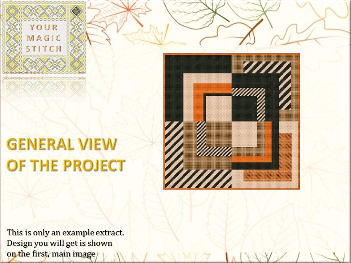 Squares Terracotta Counted Cross Stitch PDF Pattern Chart - Etsy