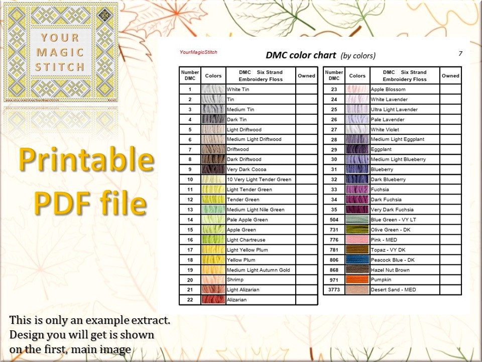 DMC Color Chart Floss Inventory Tracker Digital PDF dmc-color-chart-floss-inventory-tracker-digital-pdf