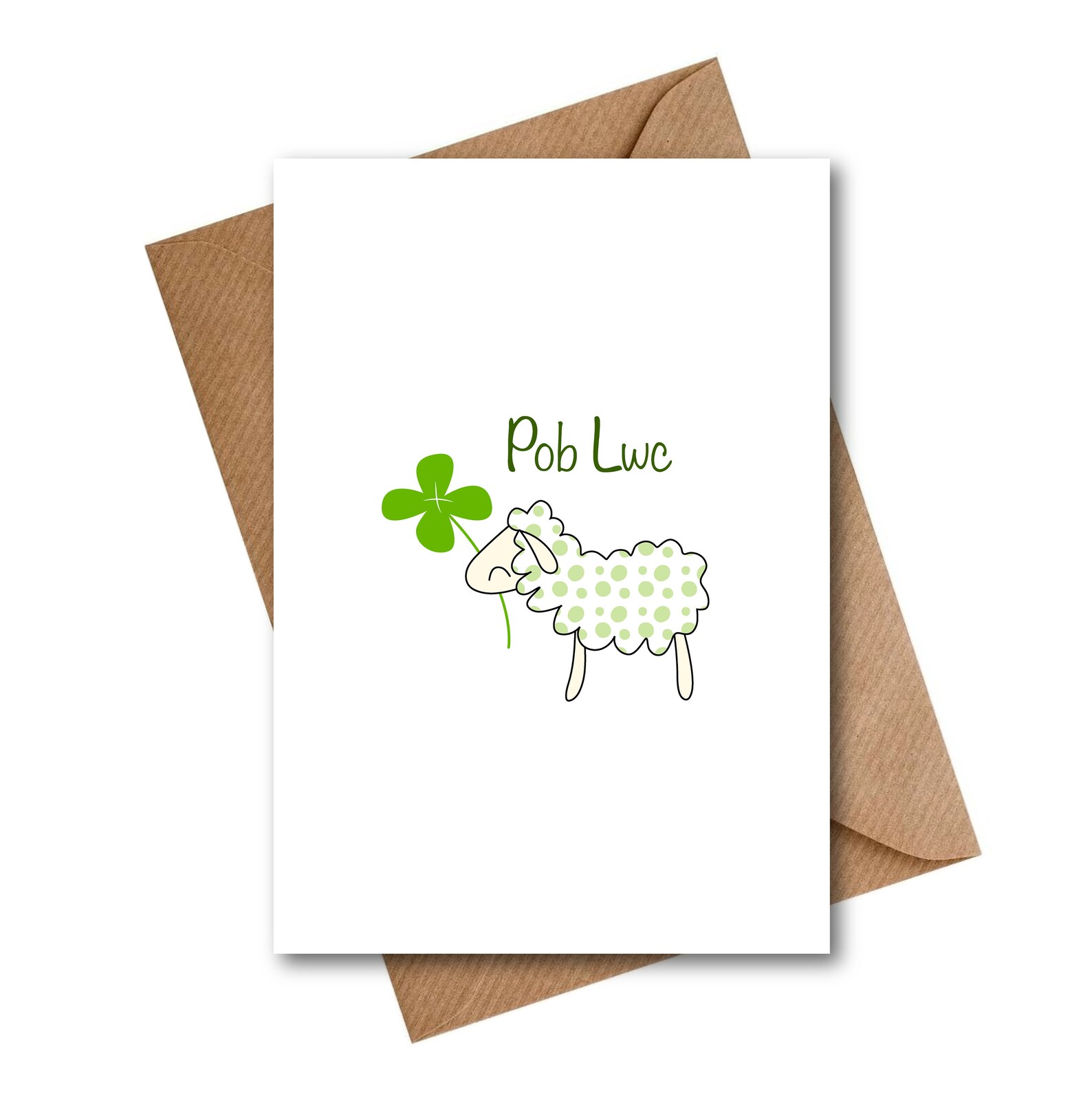 Welsh Sheep POB LWC Good Luck Card. Cardiau Cymraeg - Etsy UK