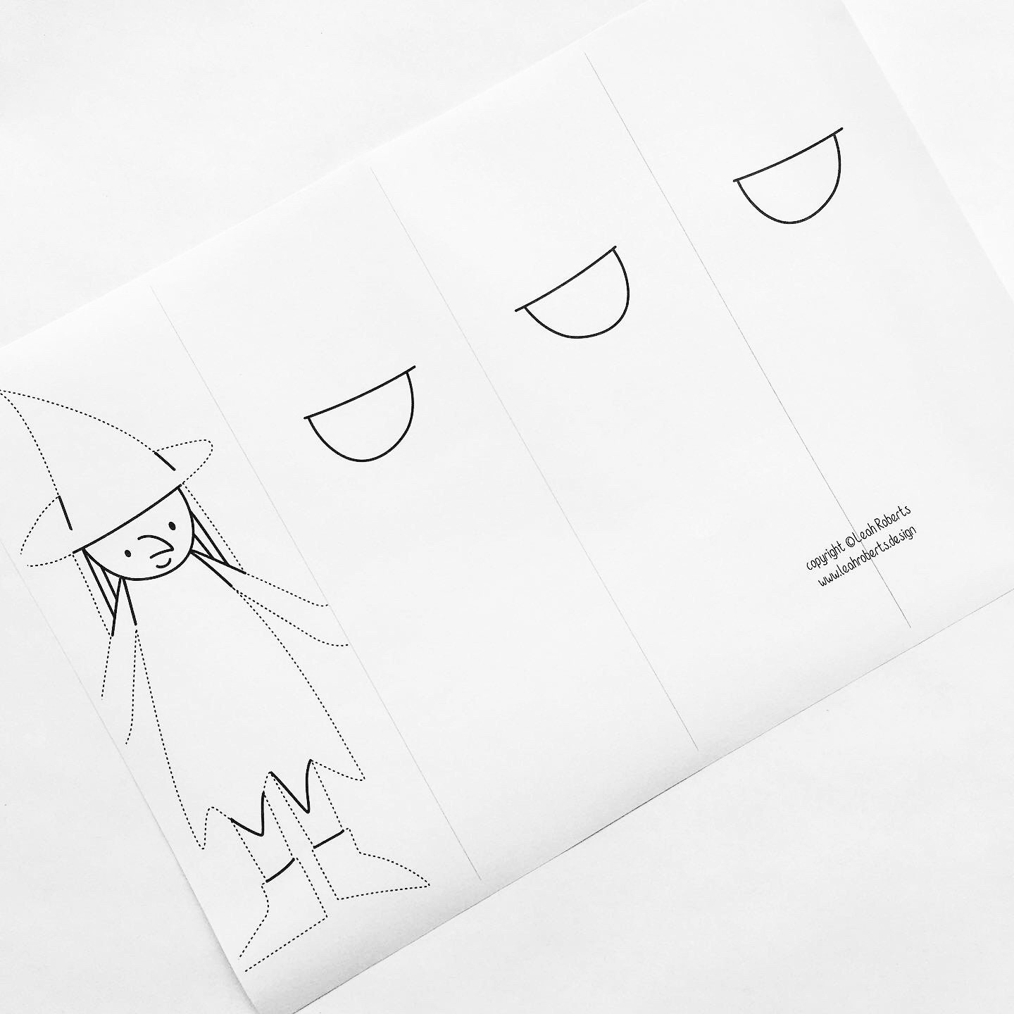 Printable WITCHES Paper Dolls Chain Template. PAPER DOLLIES, Kids ...