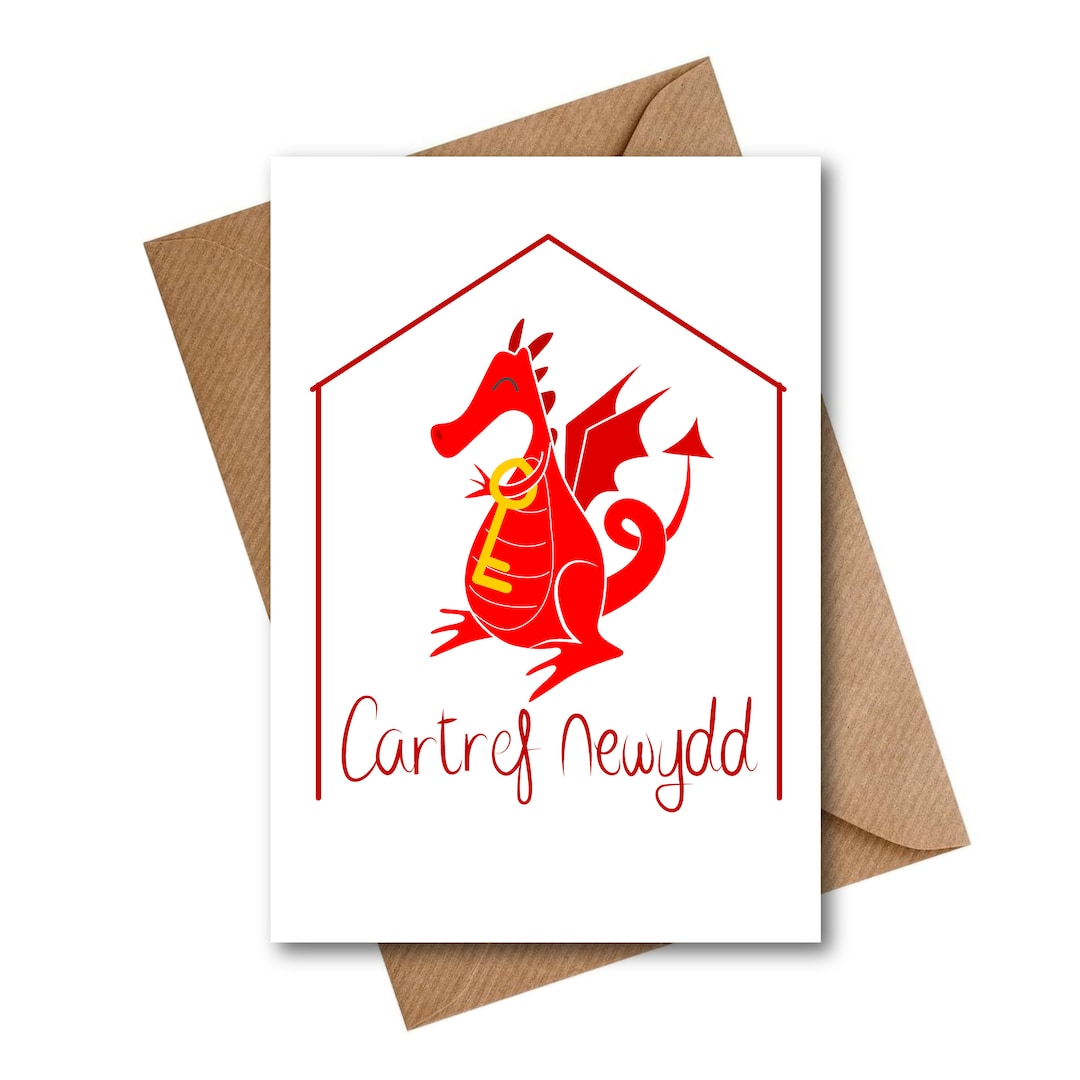 CARTREF NEWYDD. Welsh Dragon New Home Card. Cardiau Cymraeg - Etsy UK