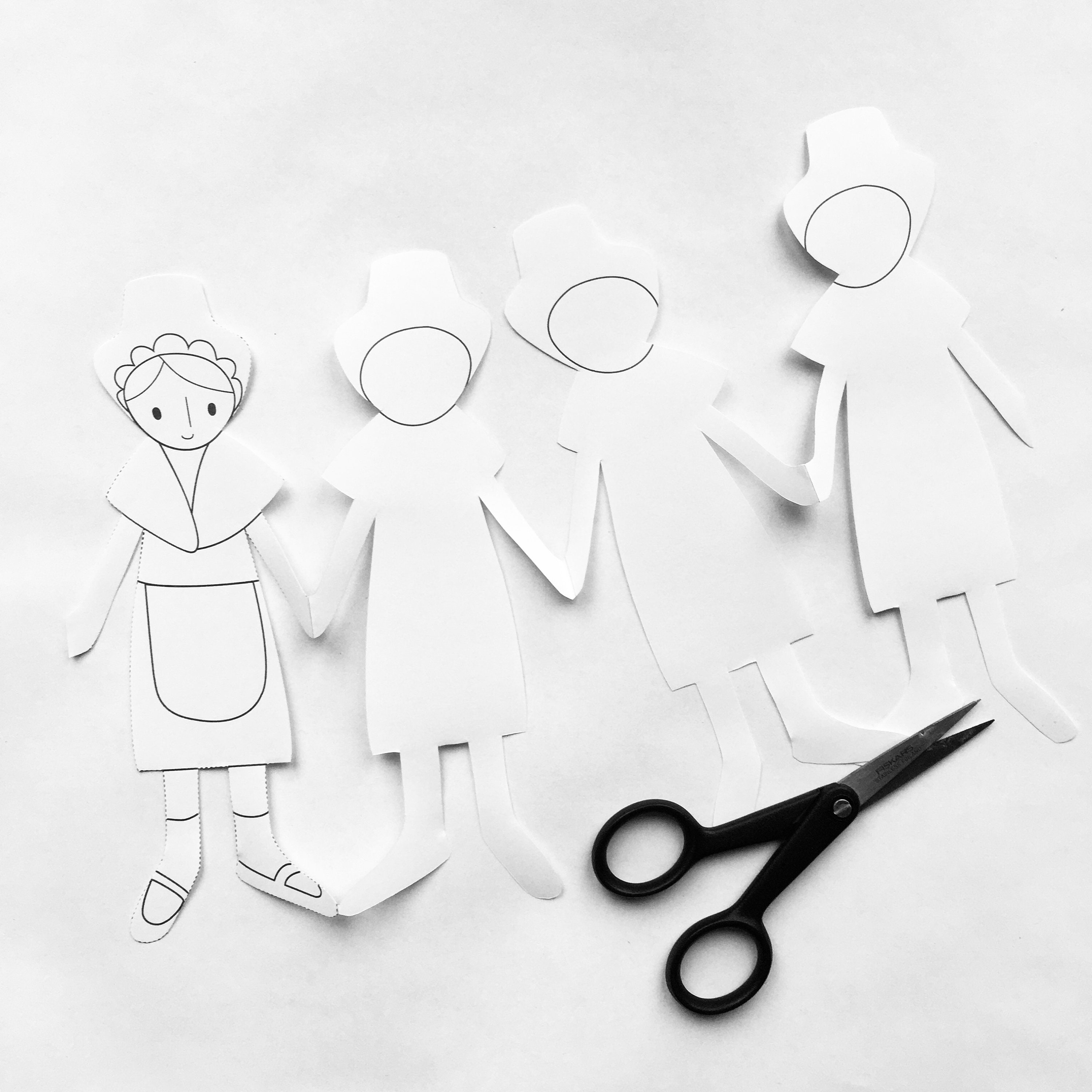 Paper Doll Chain Template