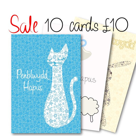 10 walisische Sprache Karten für 10 Pfund mit kostenlosen - Etsy