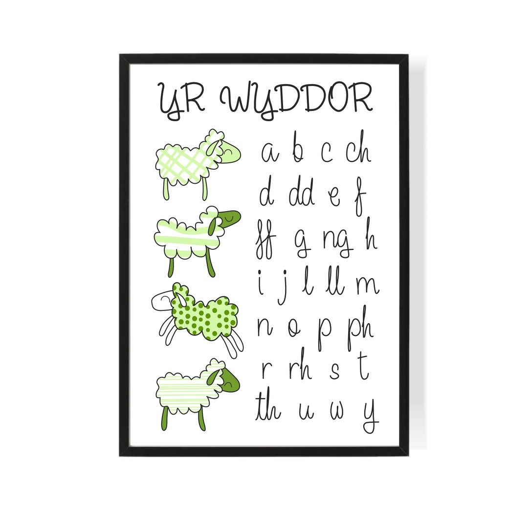 Yr Wyddor, Sheep Welsh Alphabet Print, Wall Art. A4 A5 - Etsy