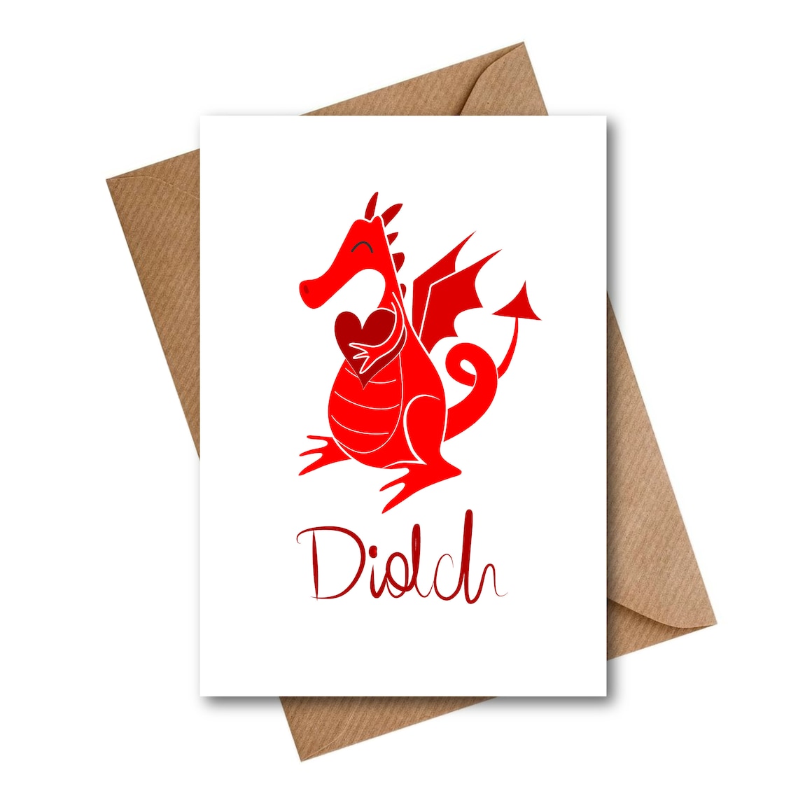 Welsh Dragon DIOLCH Thank You Card. Cardiau Cymraeg - Etsy