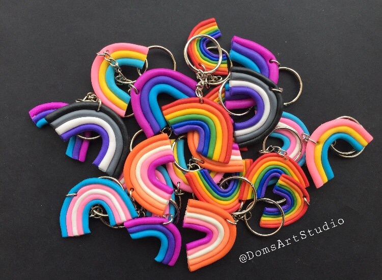 Handmade LGBTQ Pride Polymer Clay Keychains - Etsy UK