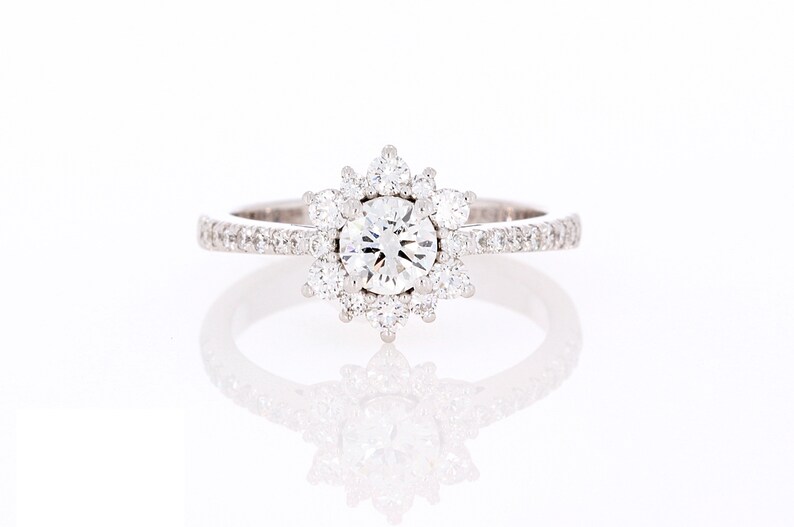 Flower Shaped Engagement Diamond Ring - Etsy