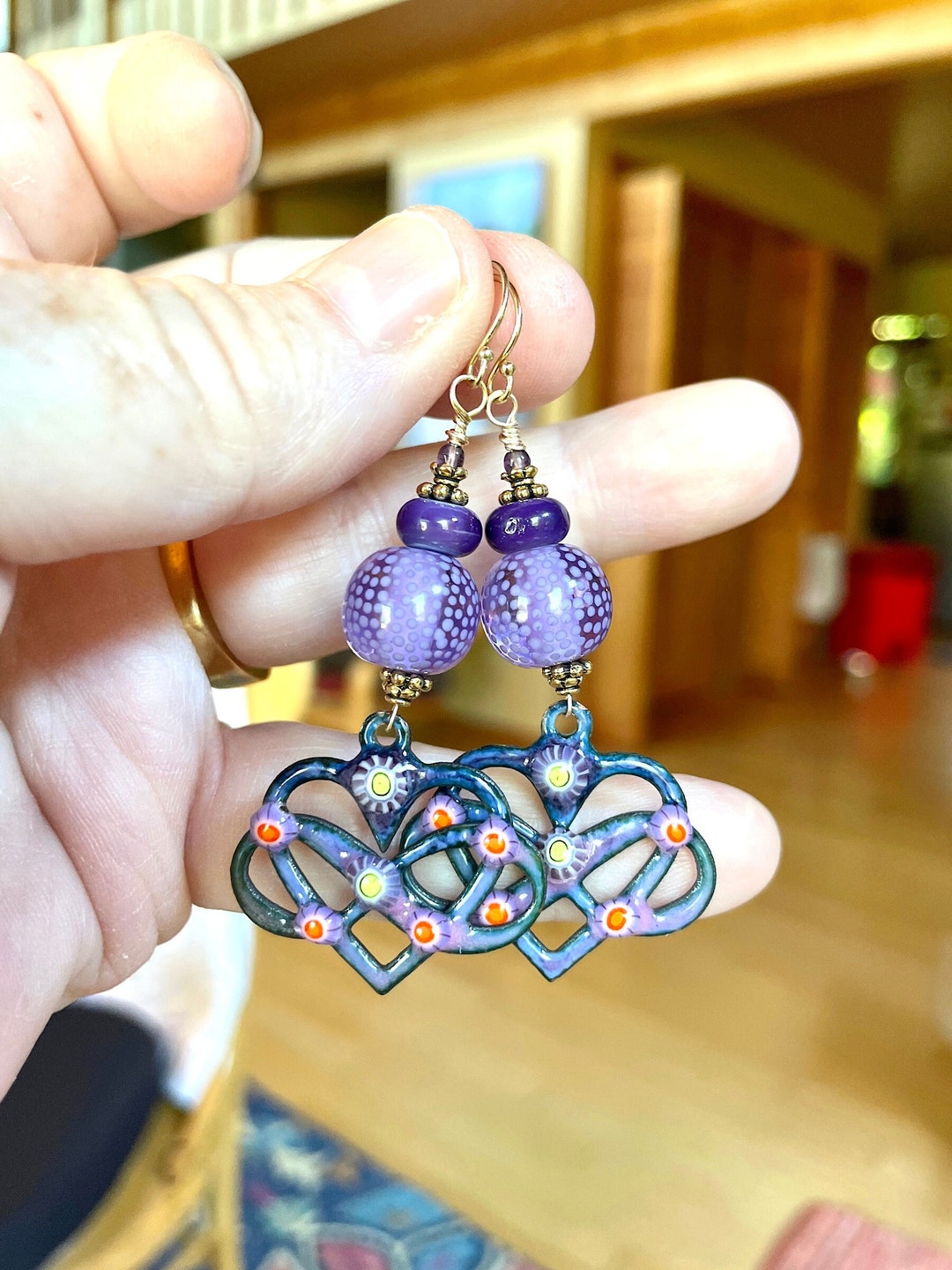 Purple Emblems. Regal Enamel Arty Large - Etsy