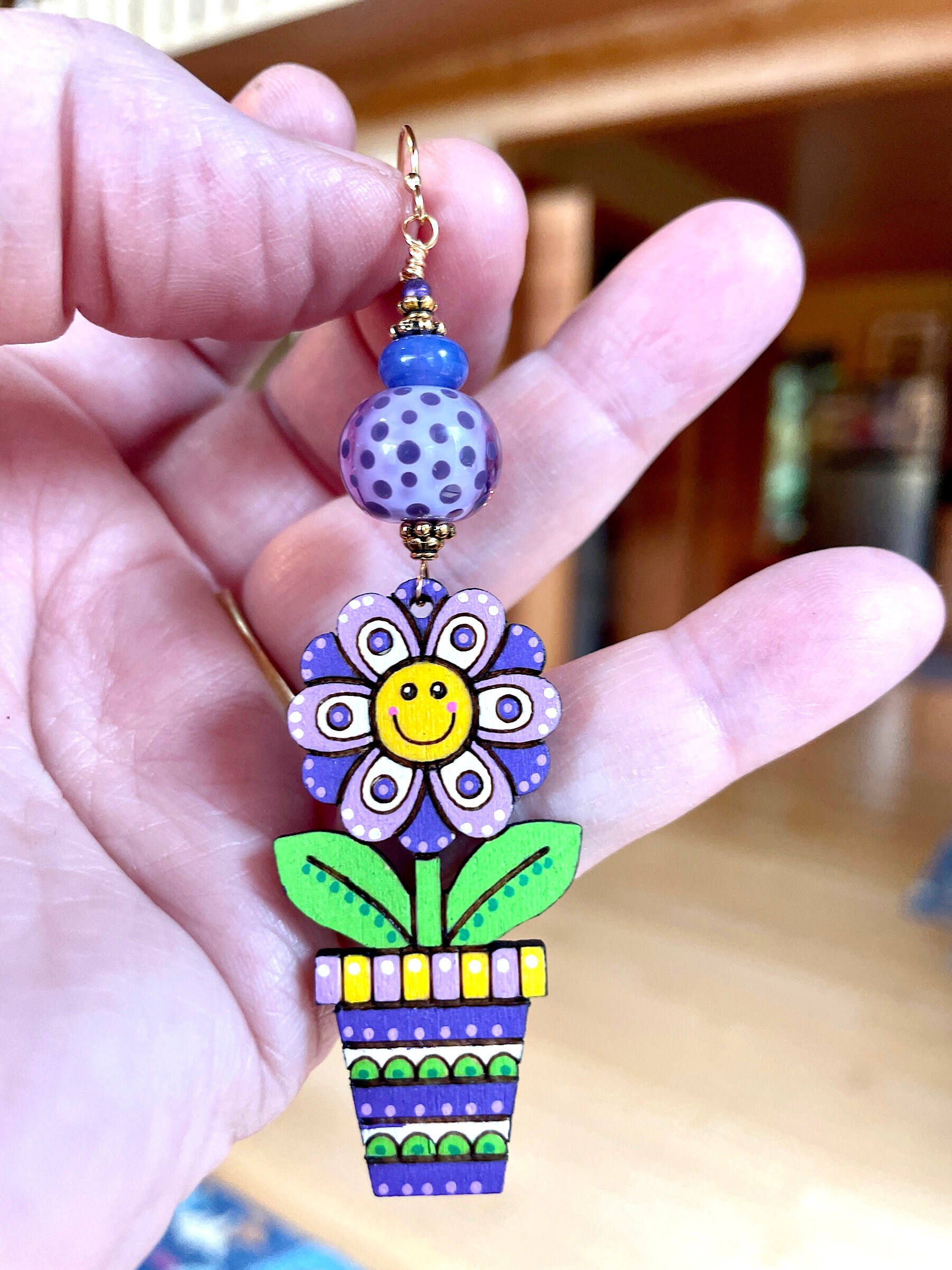 Potted. Purple Potty and Dotty. Nicola Morse, Whimsy - Etsy