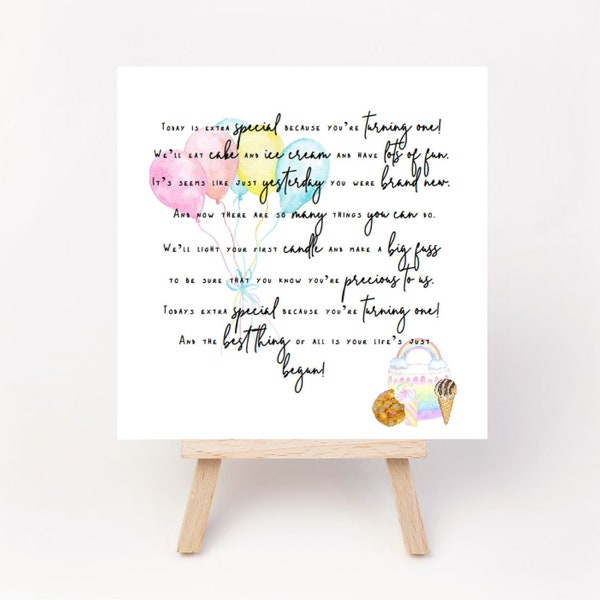 Baby Turning One Poem - Etsy