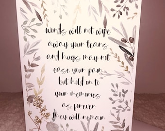 Sympathy card | Etsy