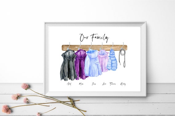 Digital Personalised Family Print Coats Family Print - Etsy