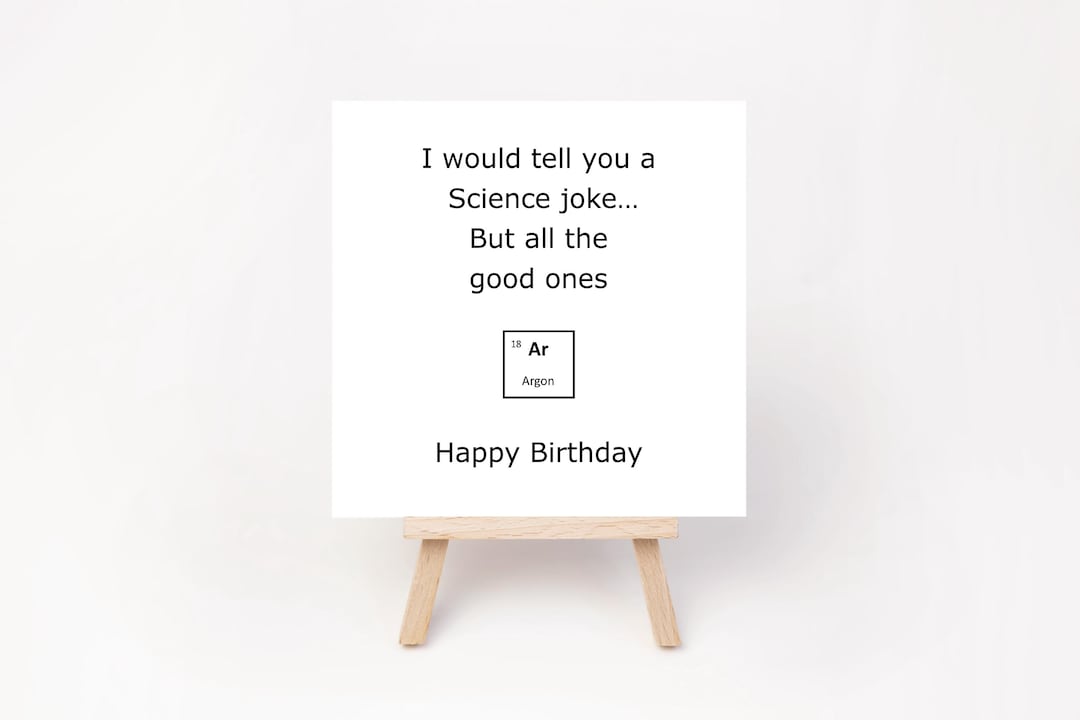 Funny Science Birthday Card: Argon Element, Chemistry Joke - Etsy UK