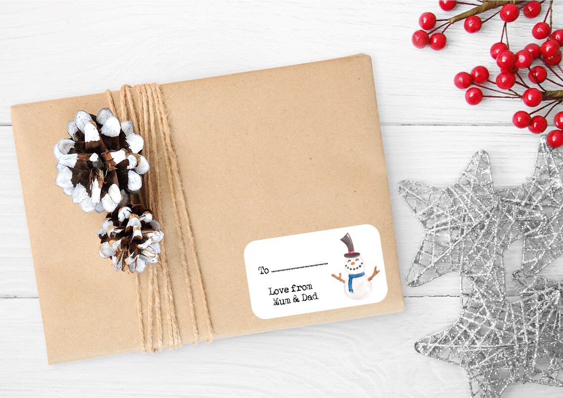 24 Personalised Christmas Labels - Christmas Stickers - Gift Tags ...